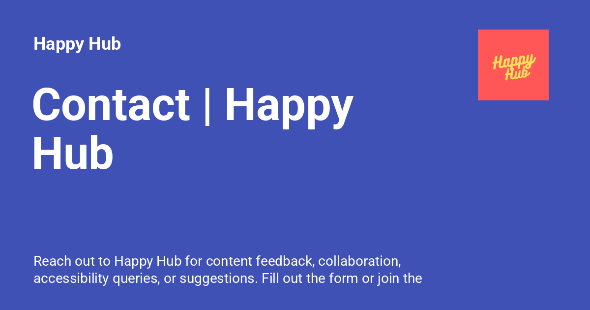 Contact | Happy Hub - Happy Hub
